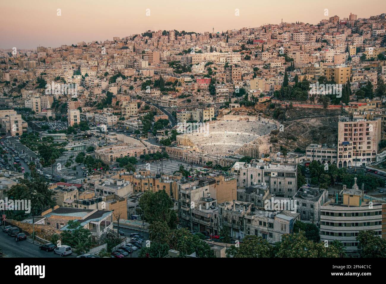 Old city amman downtown and the roman theatre Stock Photo - Alamy
