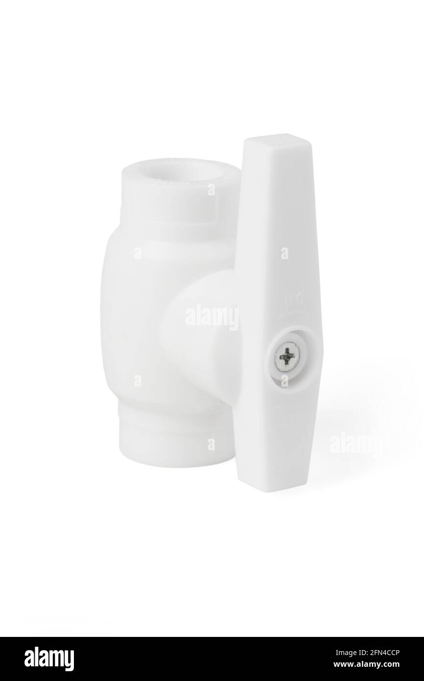 Ball valve for brazing in a system with polypropylene pipes isolated on ...