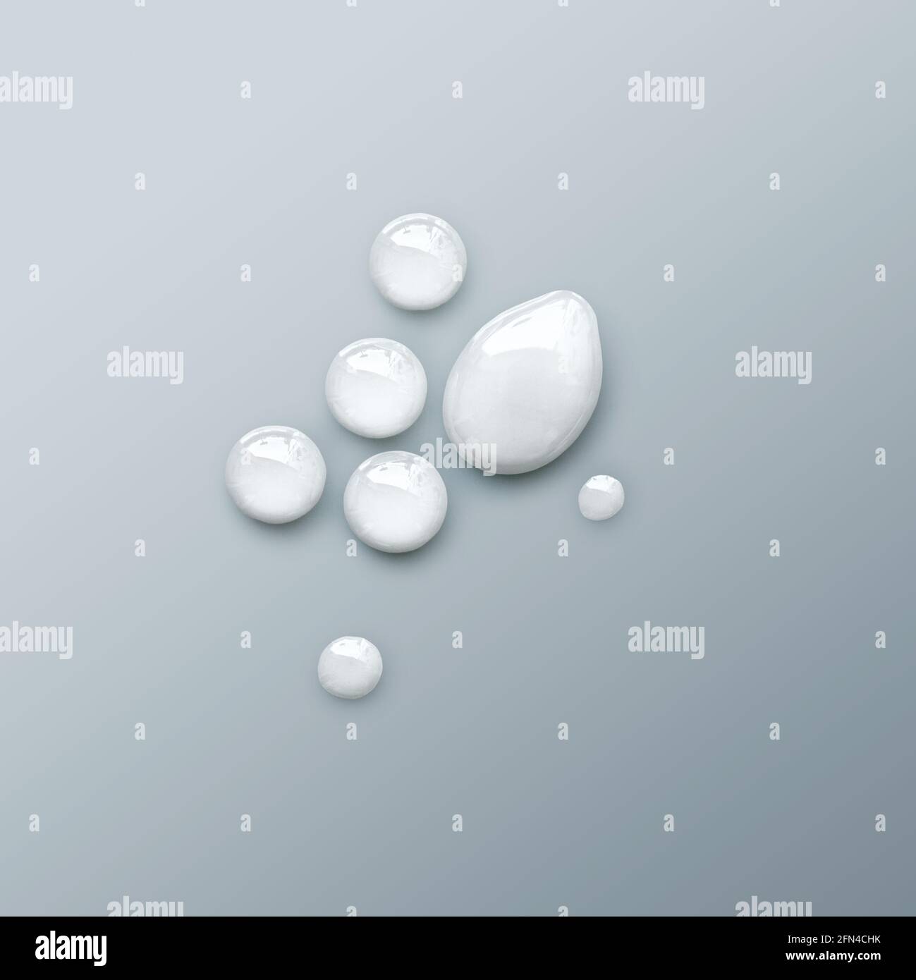Water drops on bright background. Creative layout with white liquid ...