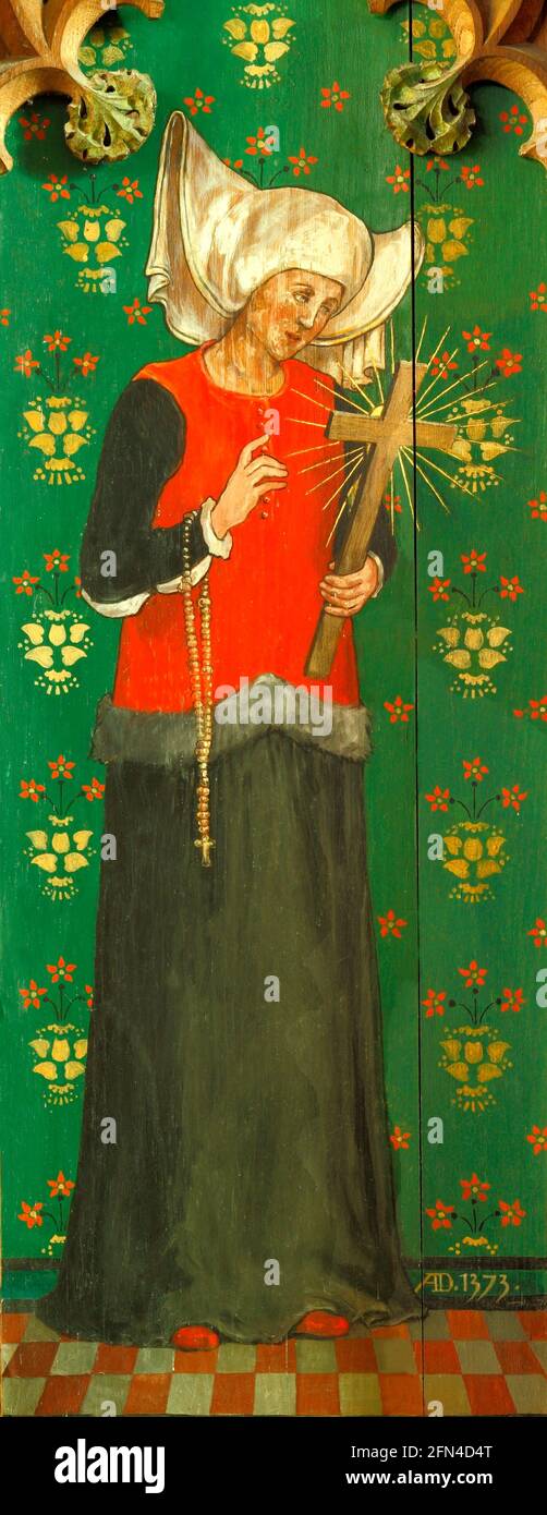 Mother Julian of Norwich, painted wood, reredos, painting, panel , by ...