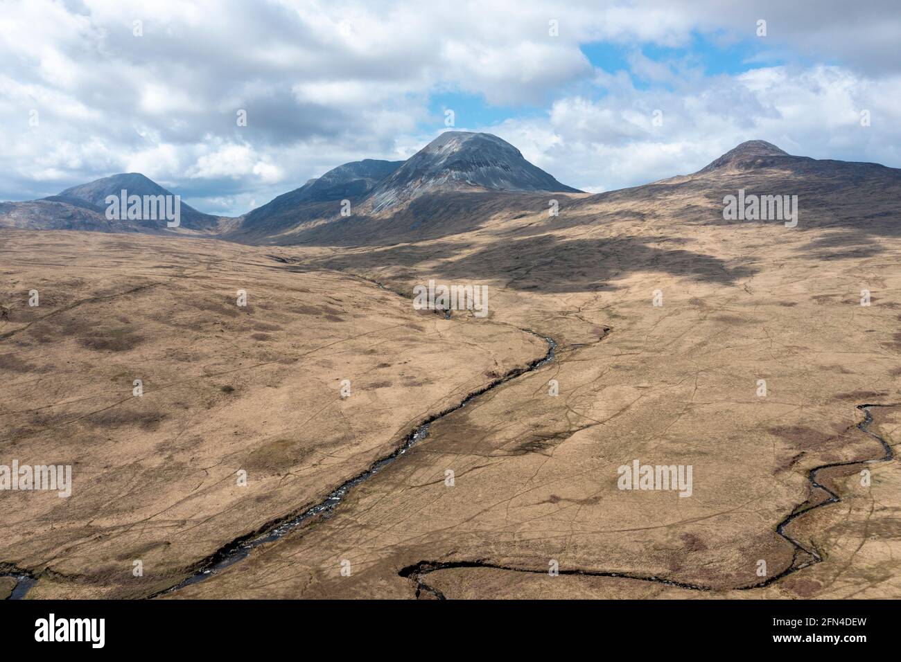 Aerial view of the Paps of Jura, Isle of Jura, Inner hebrides, Scotland ...
