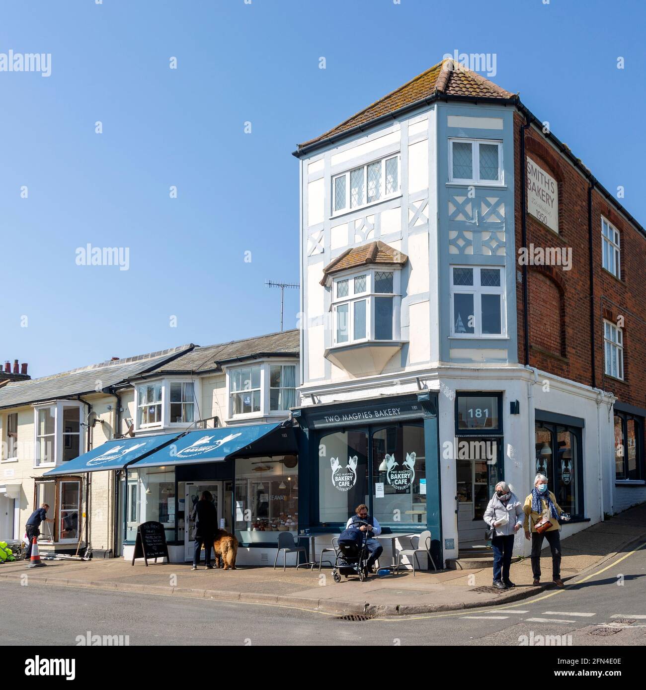 Two Magpies bakery shop, Aldeburgh, Suffolk, England, UK formerly Smith ...