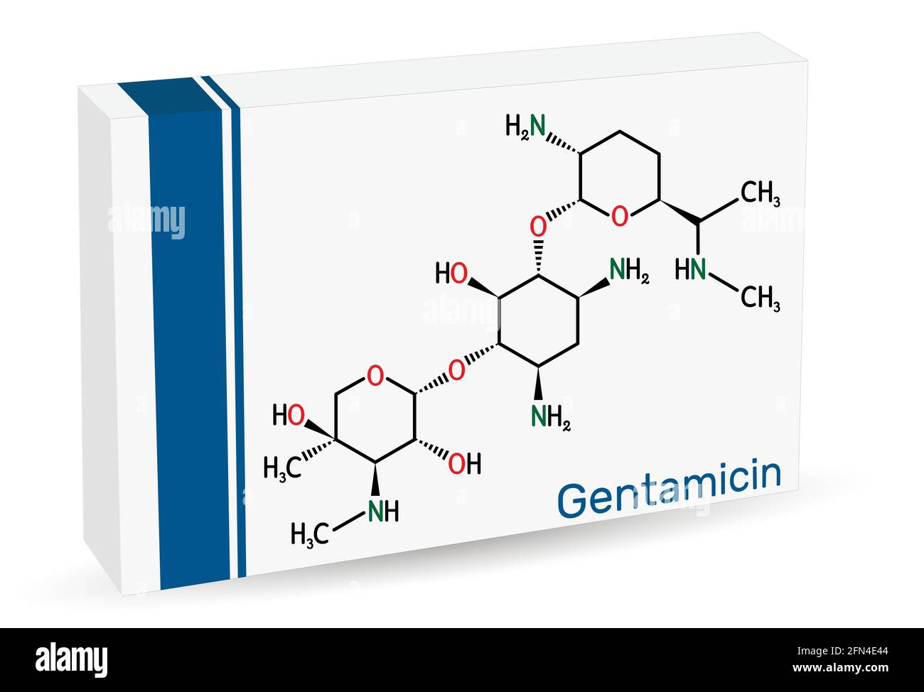 Gentamicin molecule. It is broad-spectrum aminoglycoside antibiotic ...