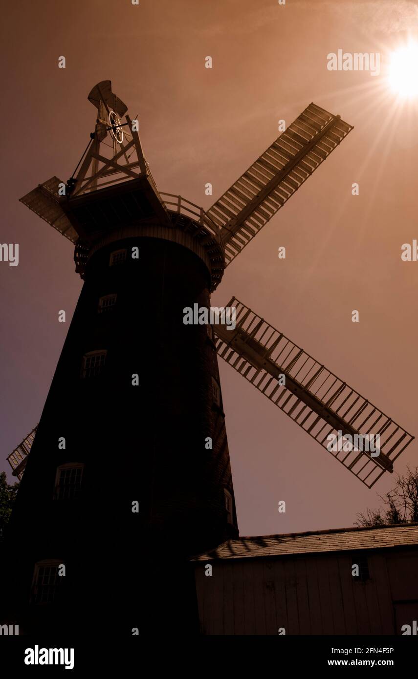 Windmill at Sunset Stock Photo - Alamy