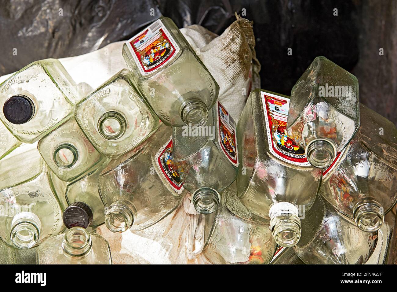 Pile Of Empty Liquor Bottles