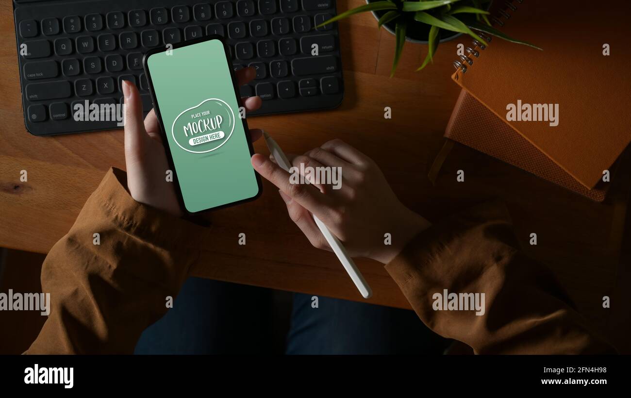 Overhead shot female hand hi-res stock photography and images - Alamy