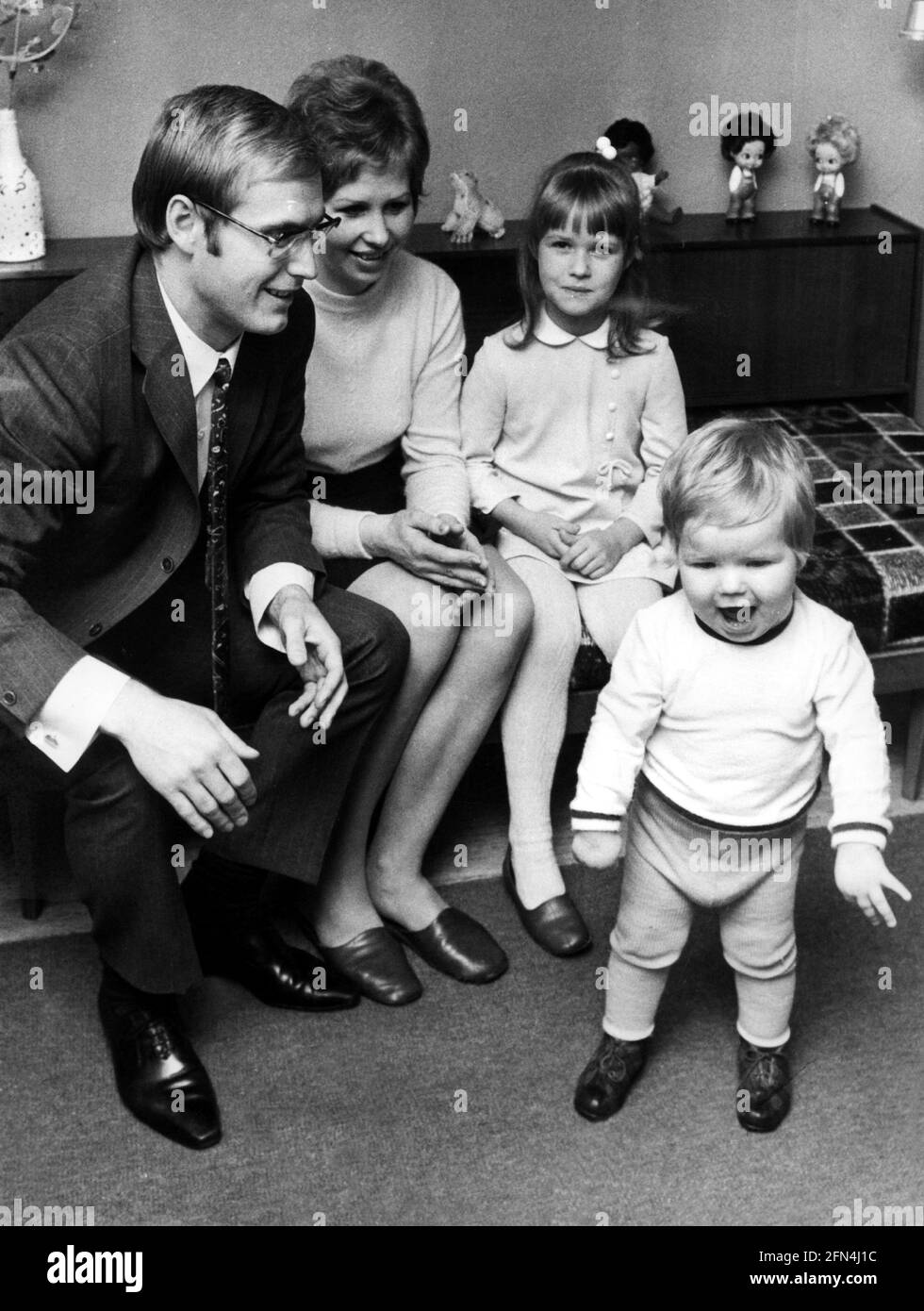 family, parents with their children, full-length, November 1969 ...
