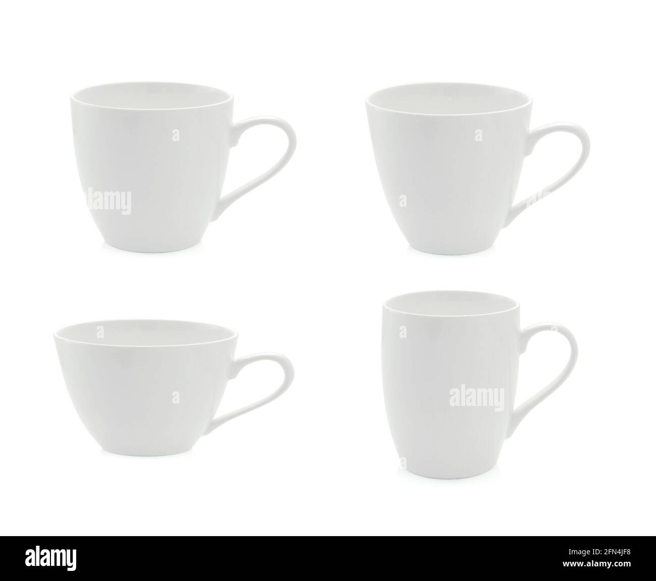 collection of cup on white background Stock Photo - Alamy