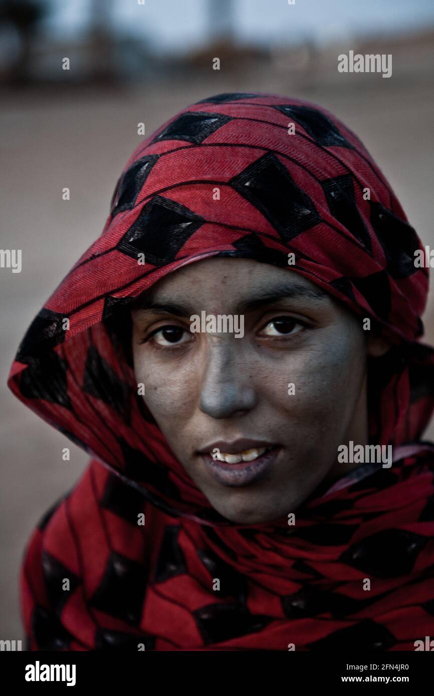 Dakhla refugee camp, near the Algerian border with Mauritania. A young ...