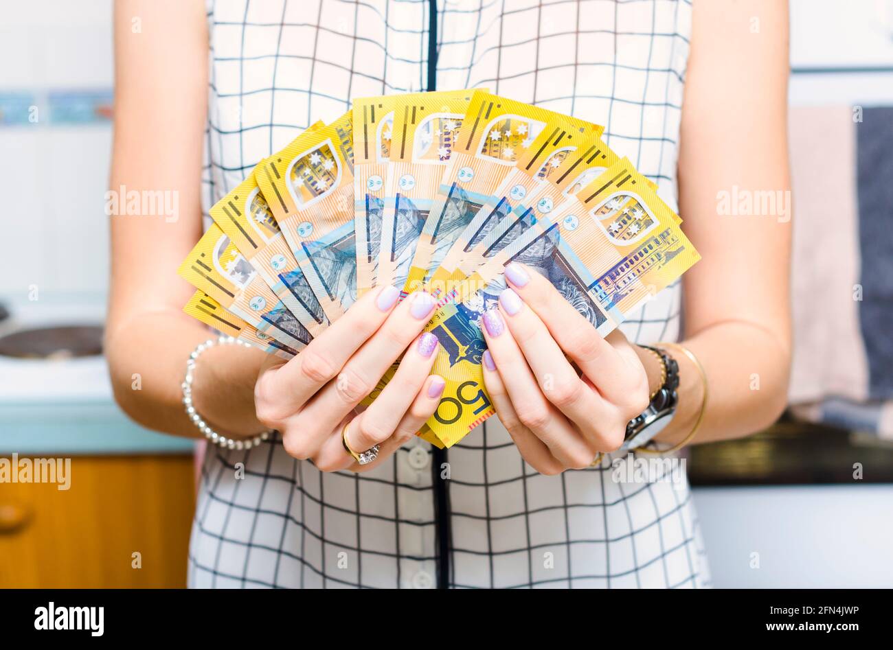Woman Counting Money Notes High Resolution Stock Photography and Images ...