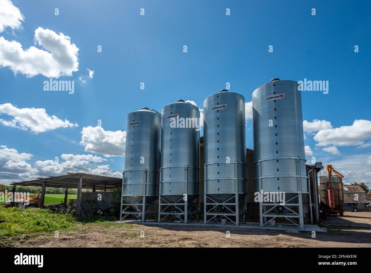 Cooling, May 11th 2021: Agricultural silos on a farm on the Hoo ...