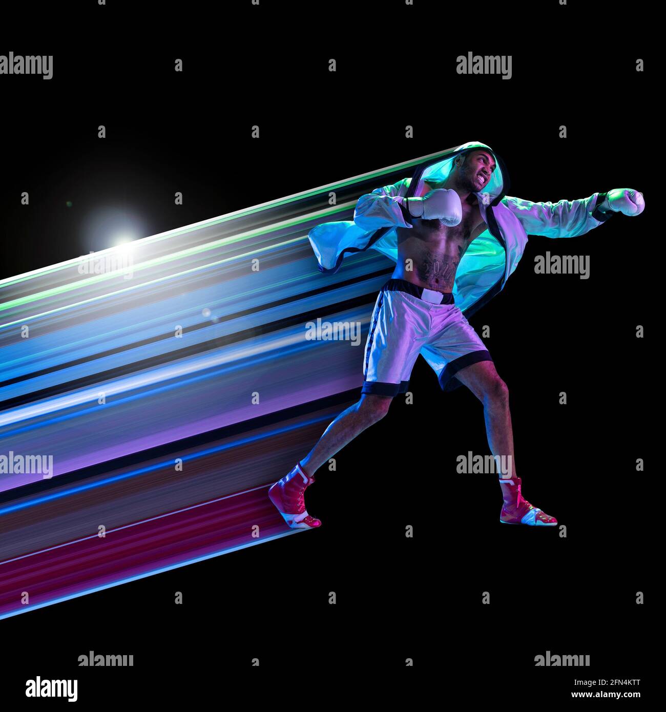 Abstract desing, concept of sport, action, motion in sport. Young ...