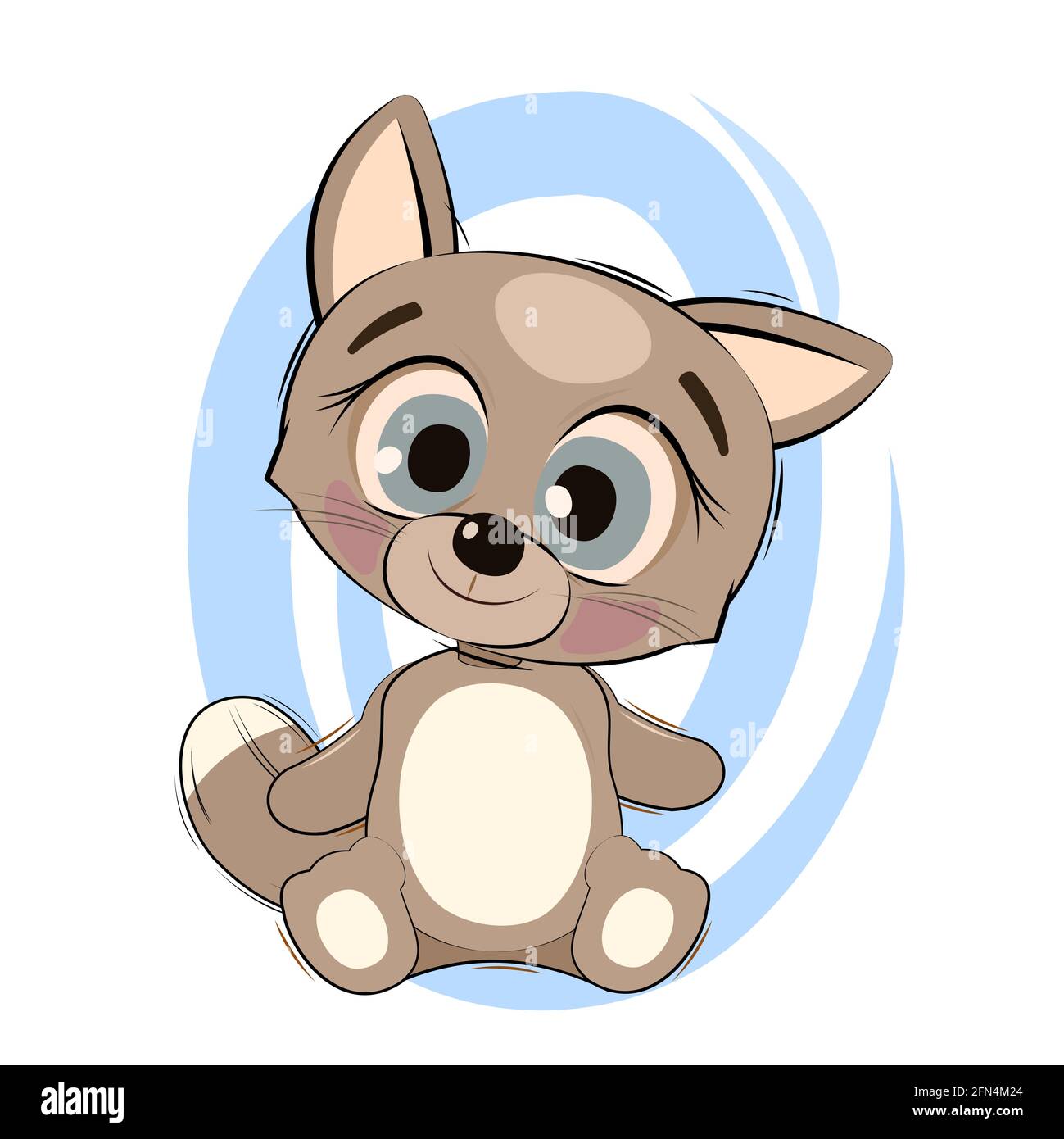 Little cub Dog. puppy. Isolated object on white background. Cheerful ...