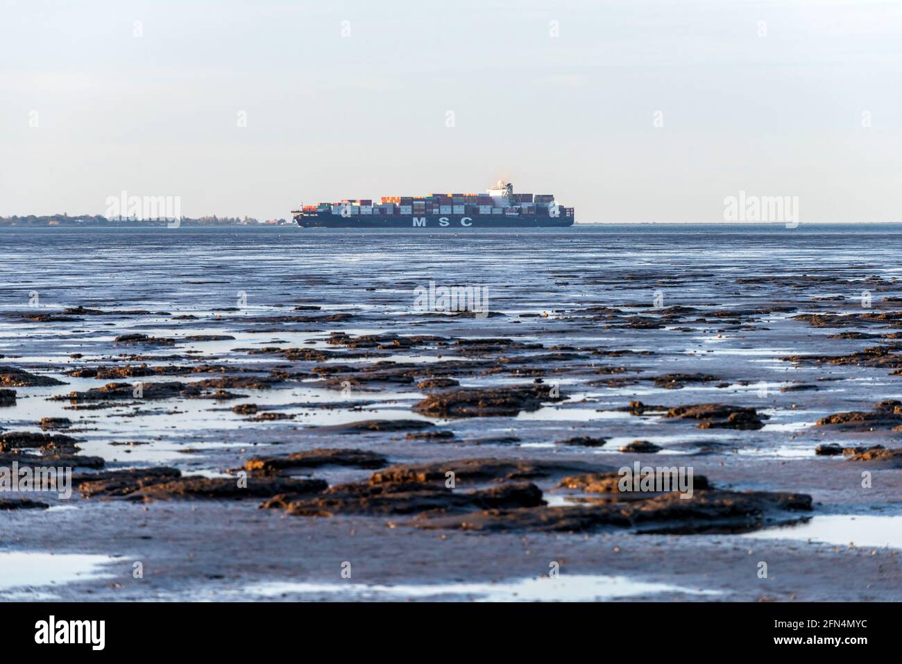 Cooling, May 11th 2021: The coastline on the Isle of Grain on the Hoo ...