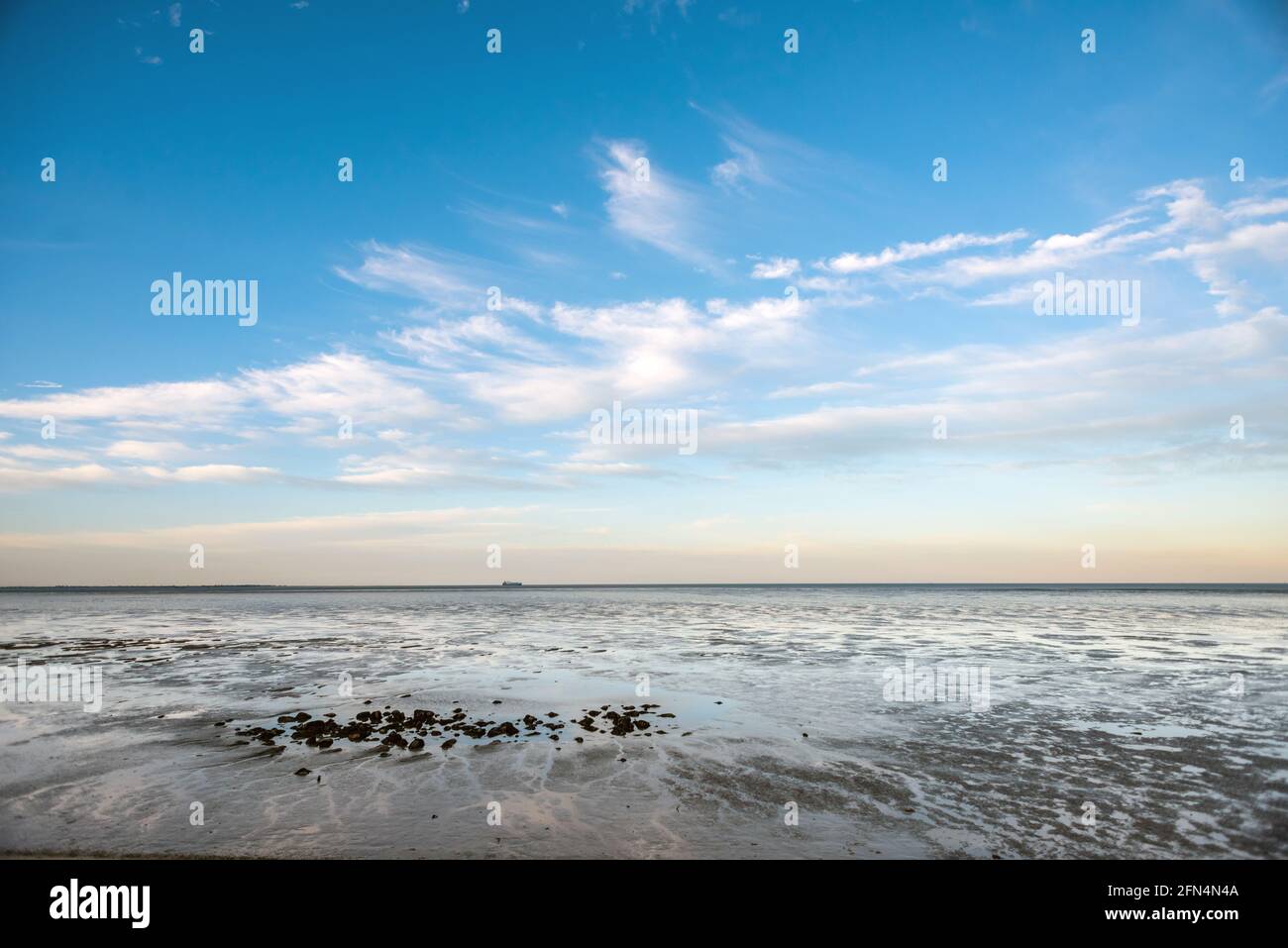 Cooling, May 11th 2021: The coastline on the Isle of Grain on the Hoo ...