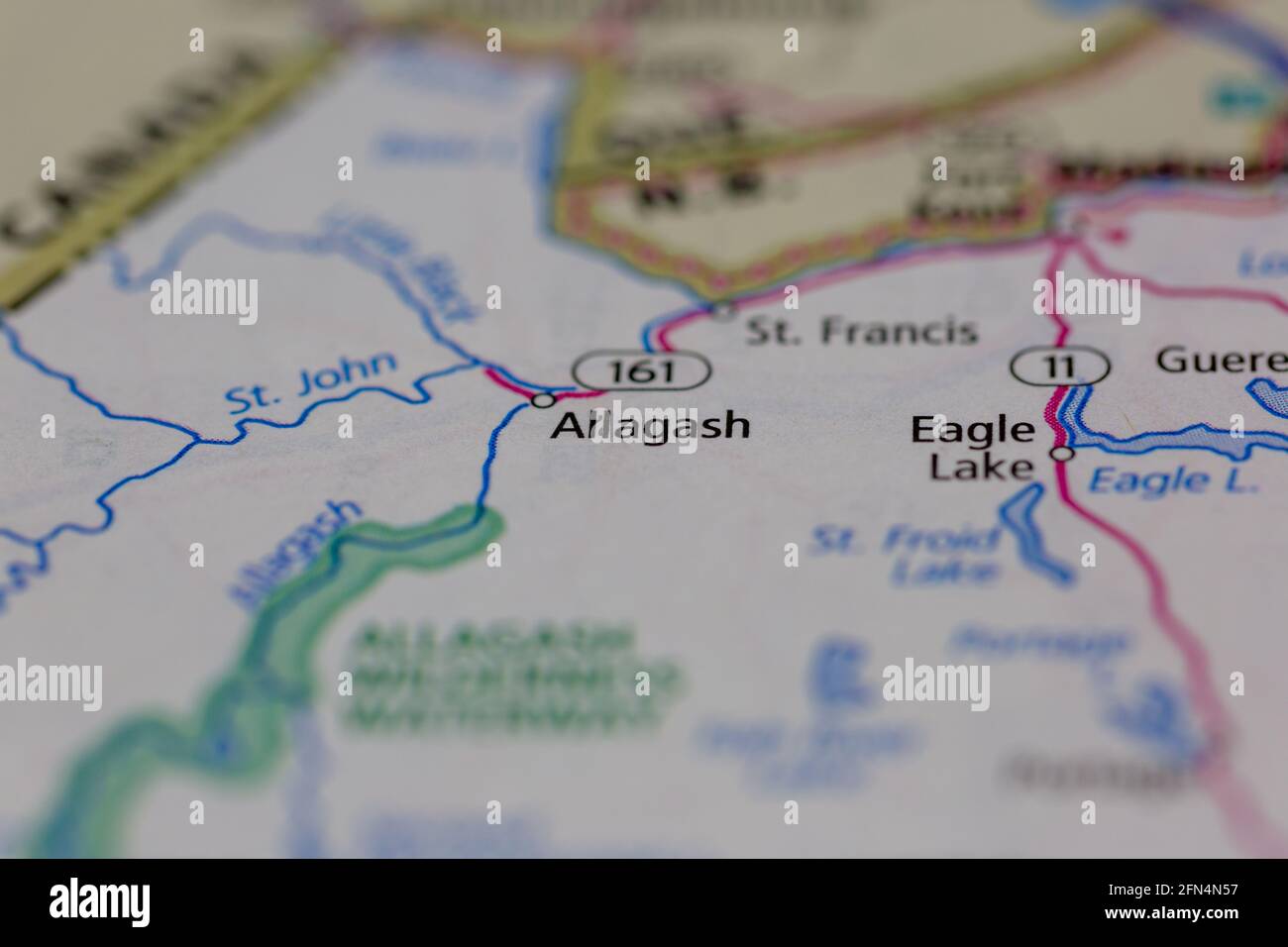 Allagash Maine USA shown on a Geography map or road map Stock Photo - Alamy