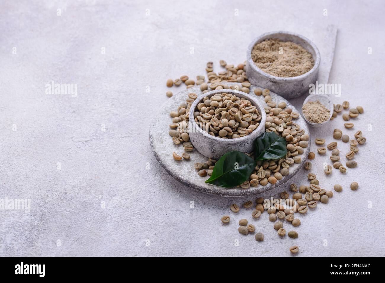 Fresh organic green coffee beans Stock Photo - Alamy