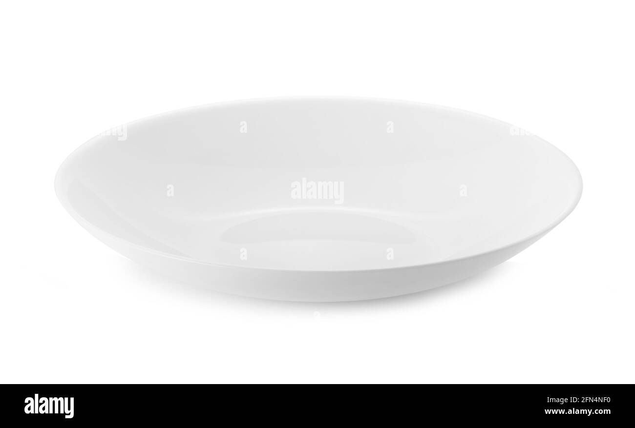empty white bowl on white background Stock Photo - Alamy