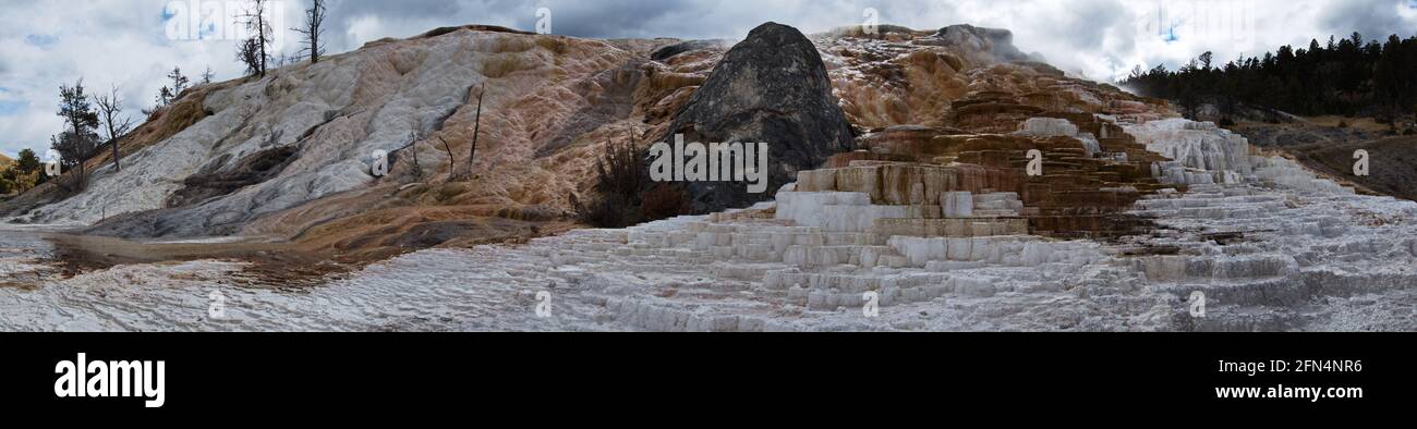 Lower Terraces at Mammoth Hot Springs in Yellowstone National Park in ...