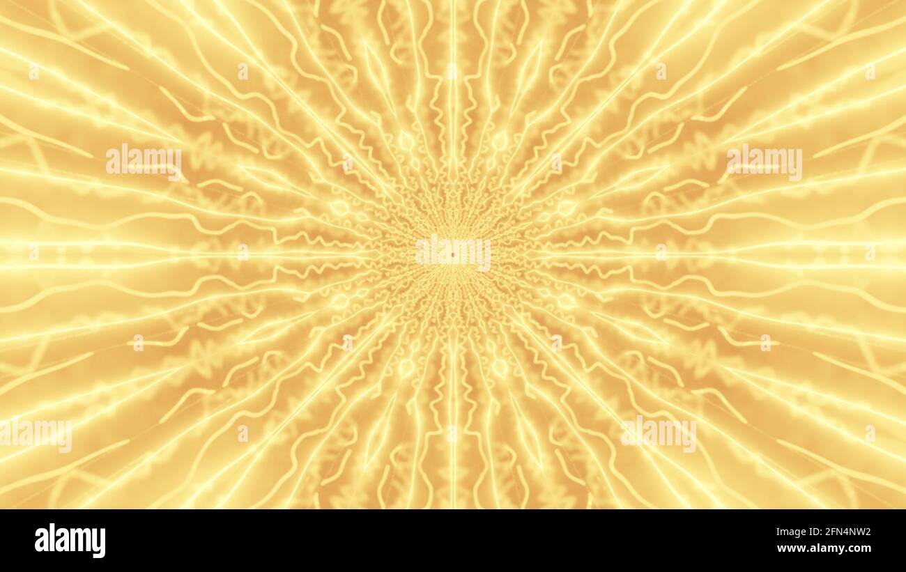 Bright yellow neon ornament 4K UHD 3D illustration Stock Photo - Alamy