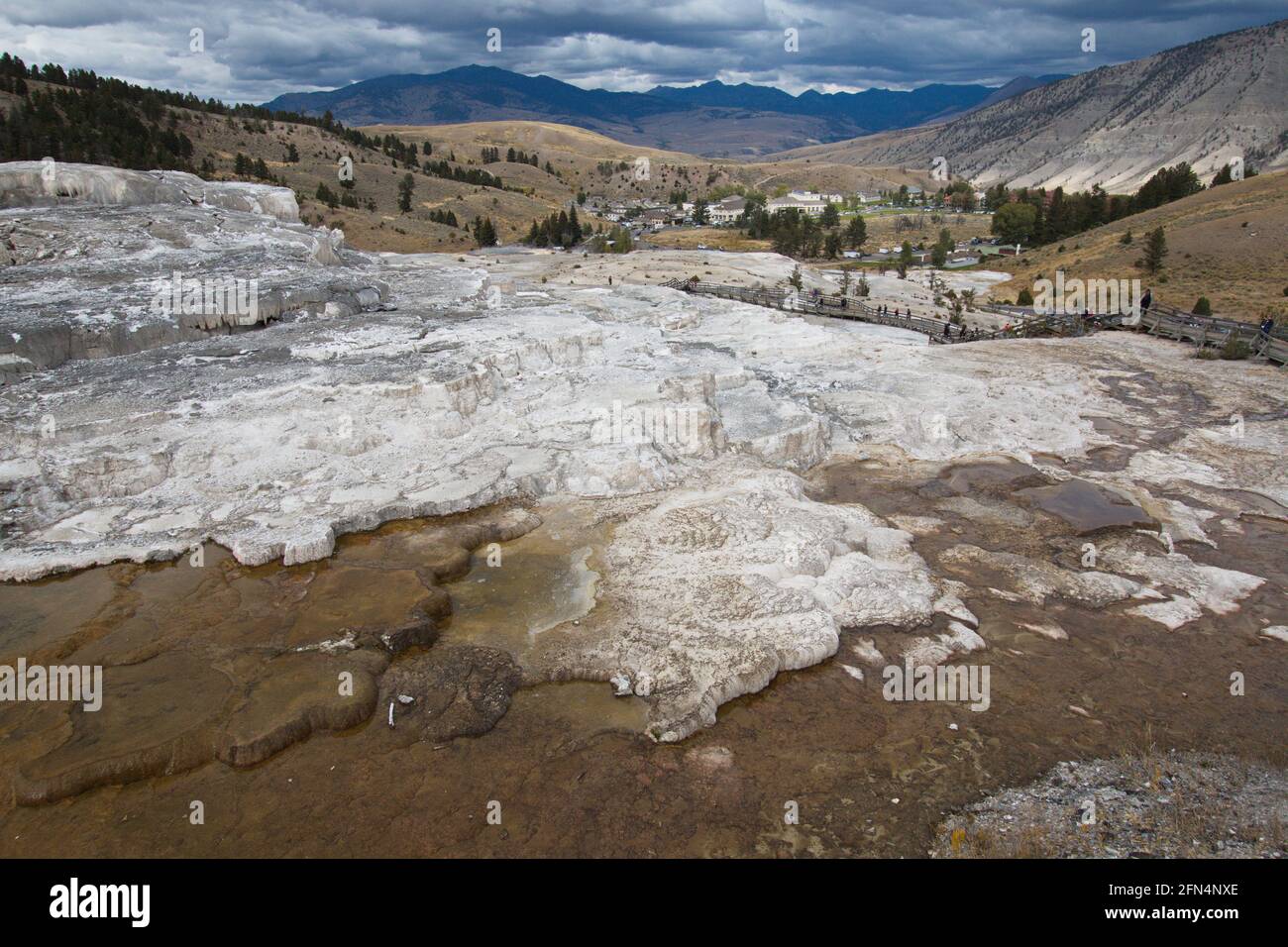 Lower Terraces at Mammoth Hot Springs in Yellowstone National Park in ...