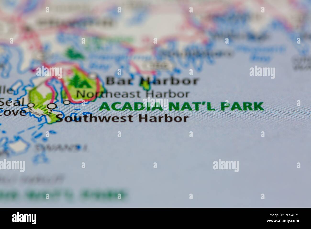 Acadia national park maps hi-res stock photography and images - Alamy