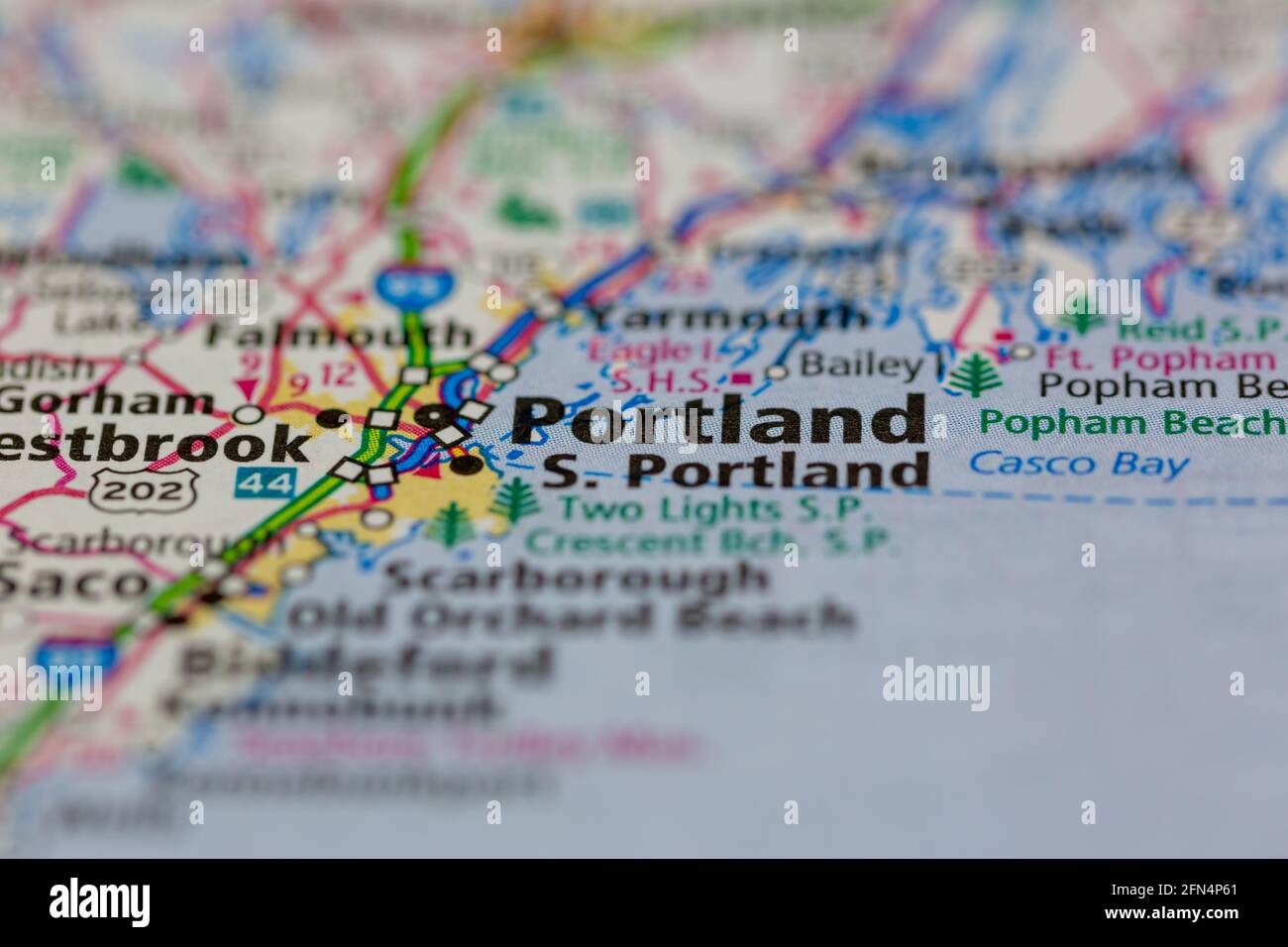 Portland Maine USA shown on a Geography map or road map Stock Photo - Alamy