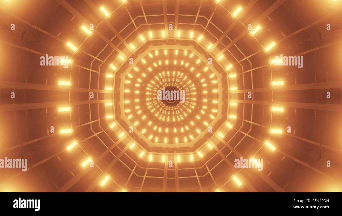 Glowing octagon shaped golden ornament 4K UHD 3D illustration Stock ...