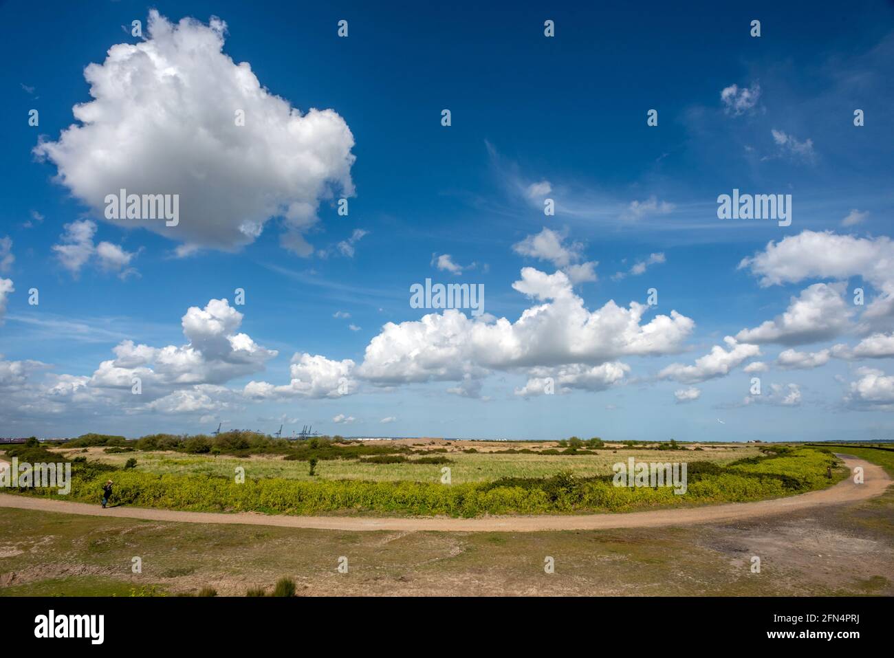 Cooling, May 12th 2021: A view across Cliffe Pools RSPB site at Cliffe ...