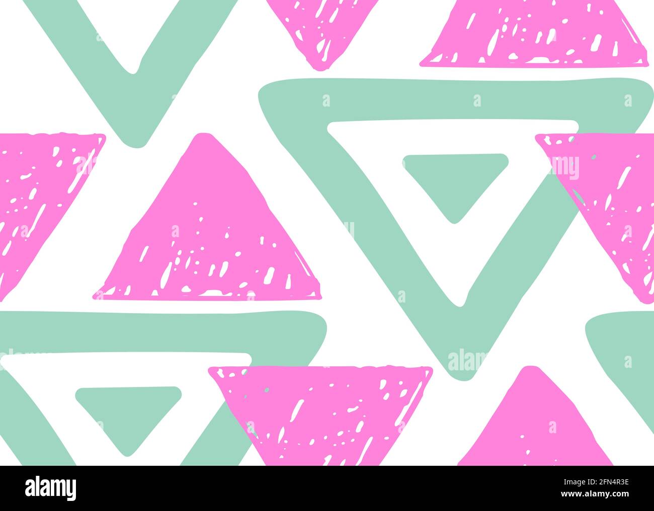 Triangle hand made seamless pattern. Vector illustration Stock Vector ...