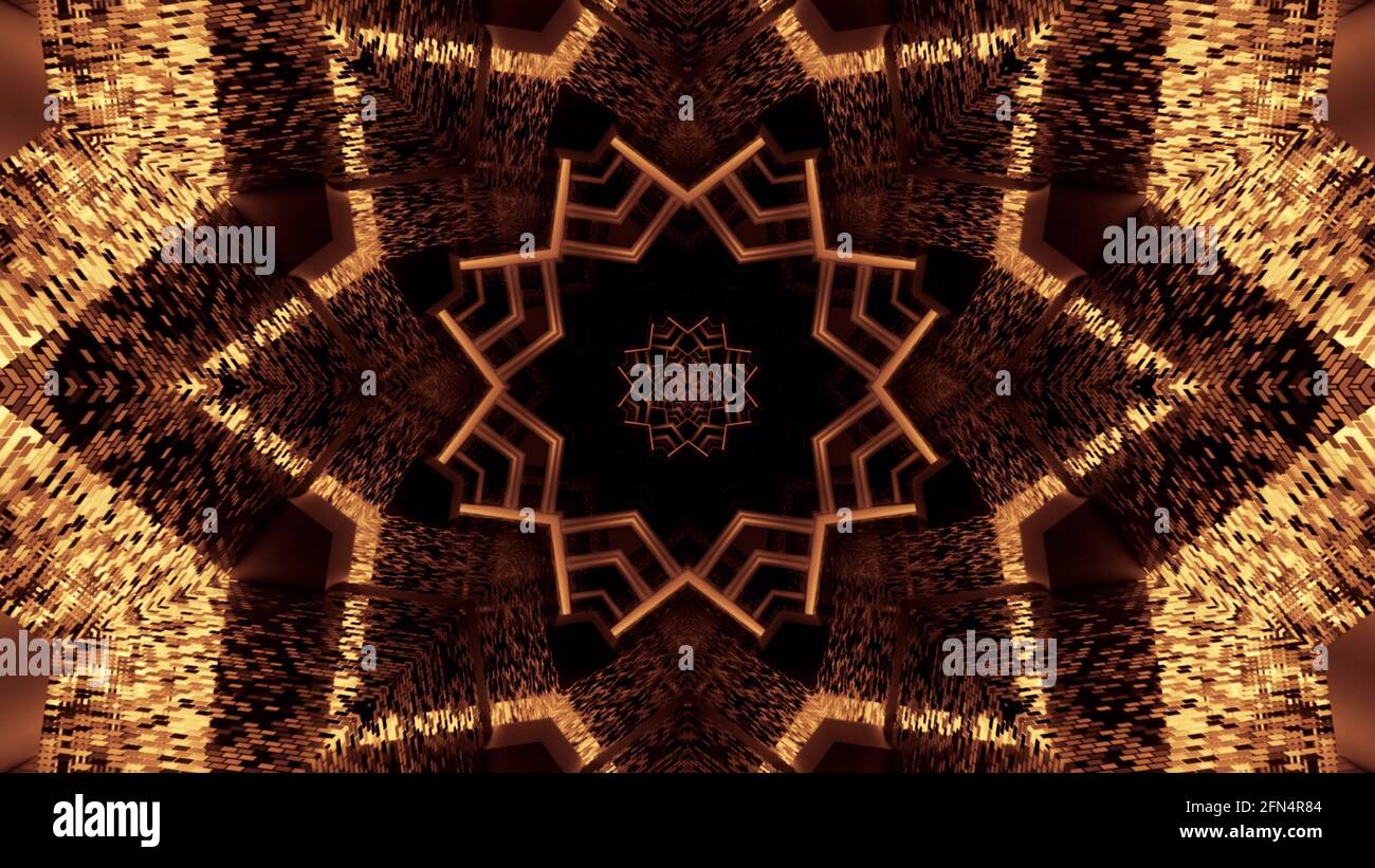 3d illustration of 4K UHD symmetric star shaped tunnel Stock Photo - Alamy