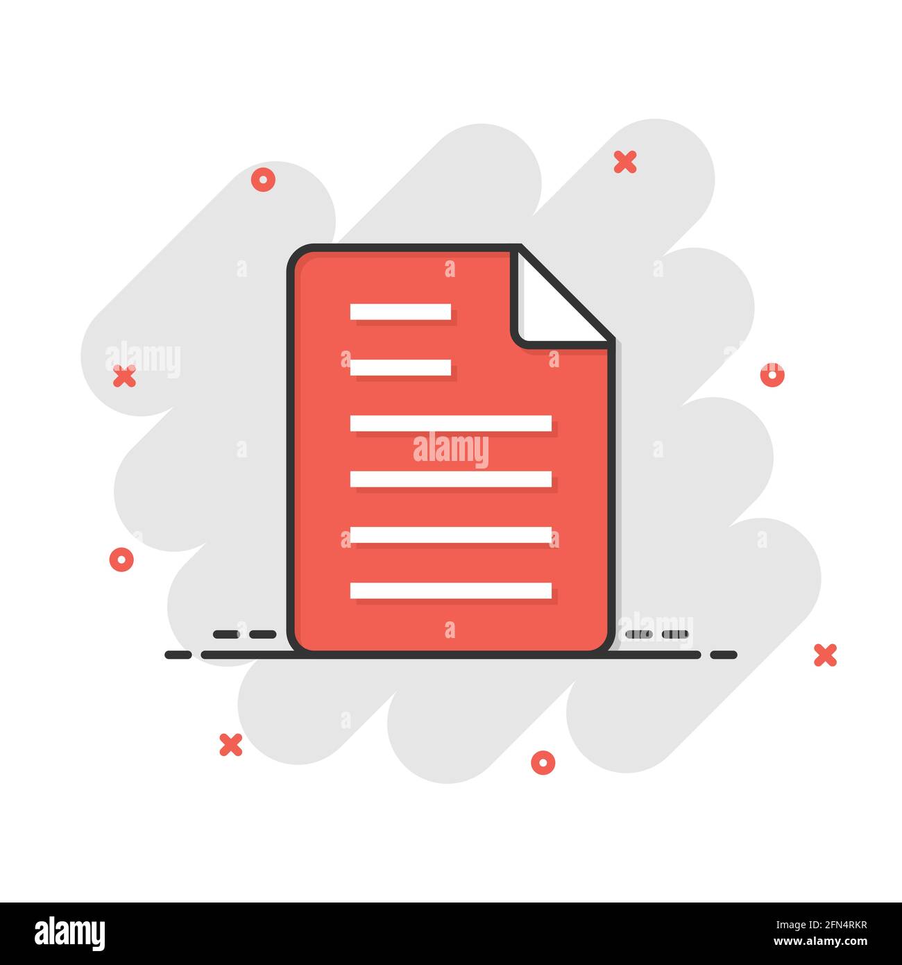 Document note icon in comic style. Paper sheet cartoon vector ...