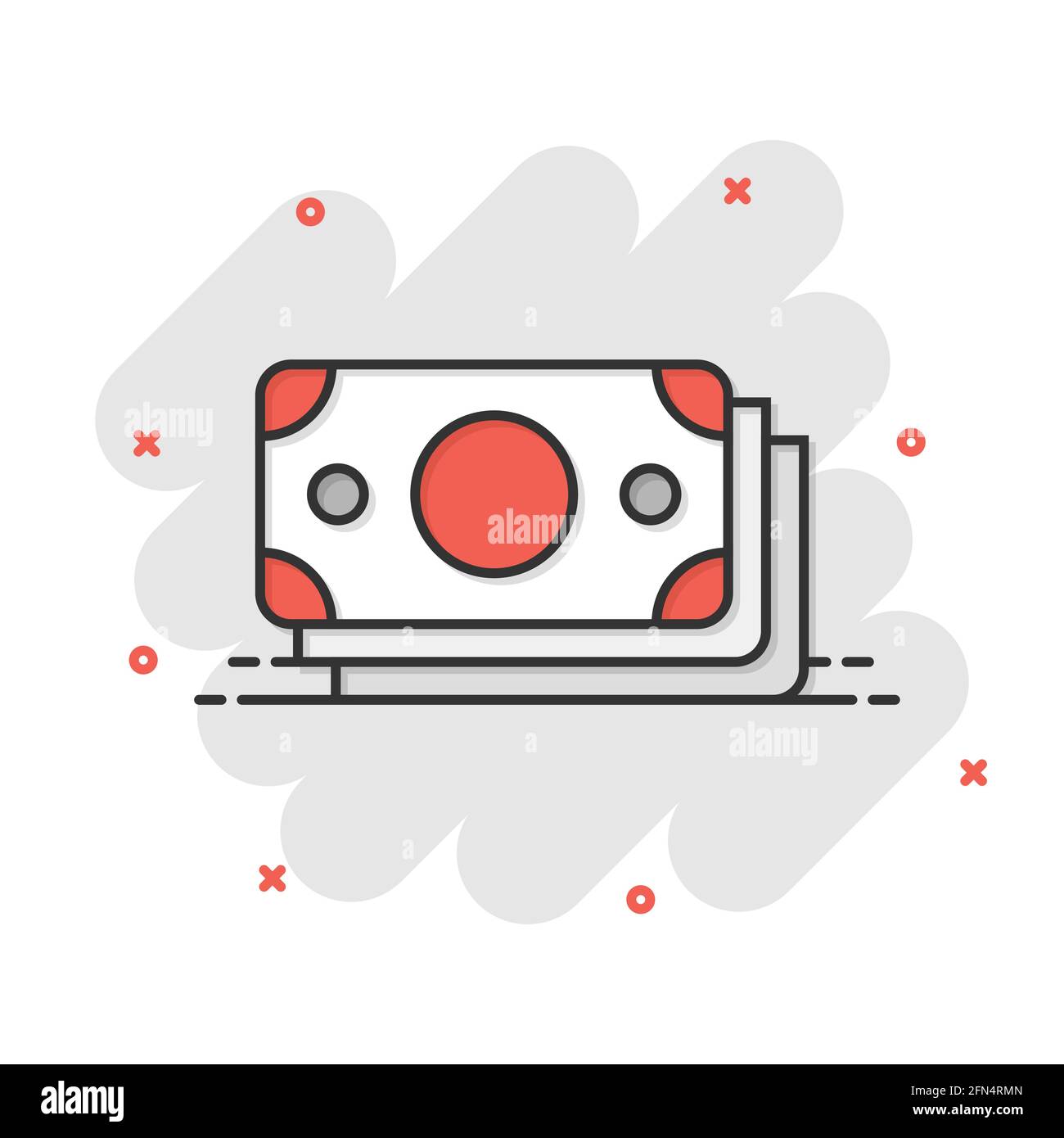Money currency banknote icon in comic style. Dollar cash cartoon vector ...