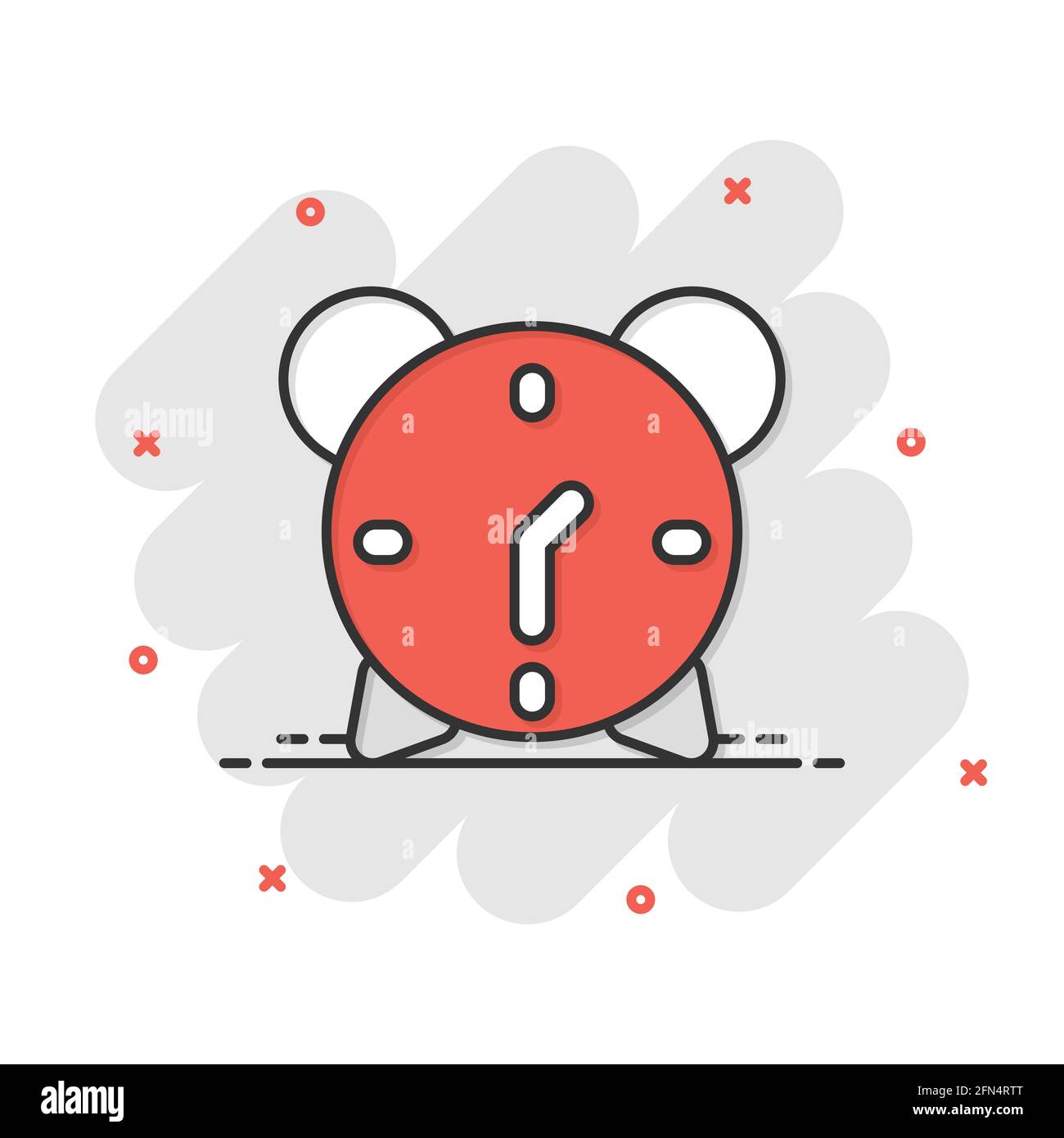 Clock icon in comic style. Watch cartoon vector illustration on white ...