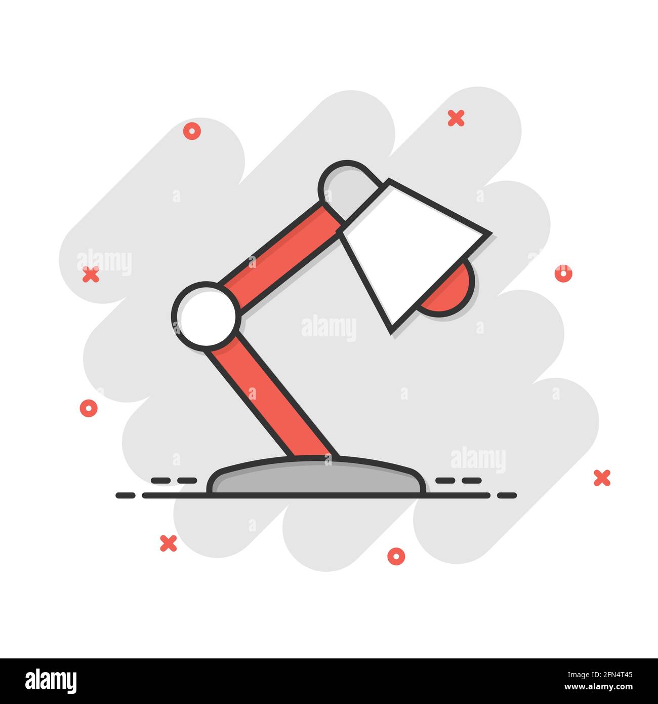 Lamp icon in comic style. Lightbulb cartoon vector illustration on ...