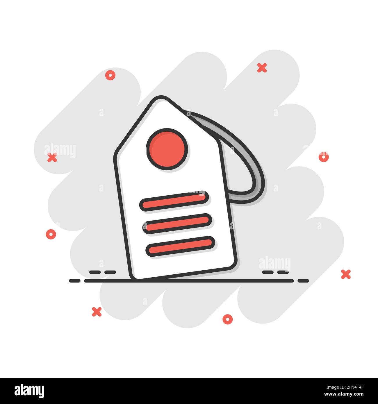 Price tag icon in comic style. Label cartoon vector illustration on ...
