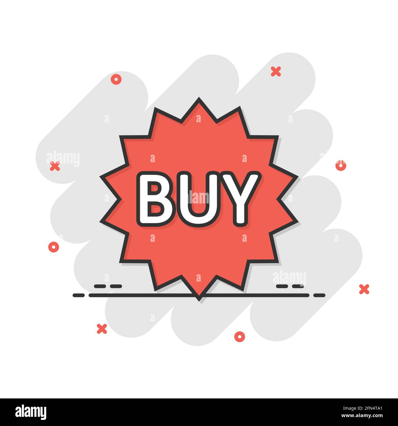 Online shopping star icon in comic style. Buy button cartoon vector ...