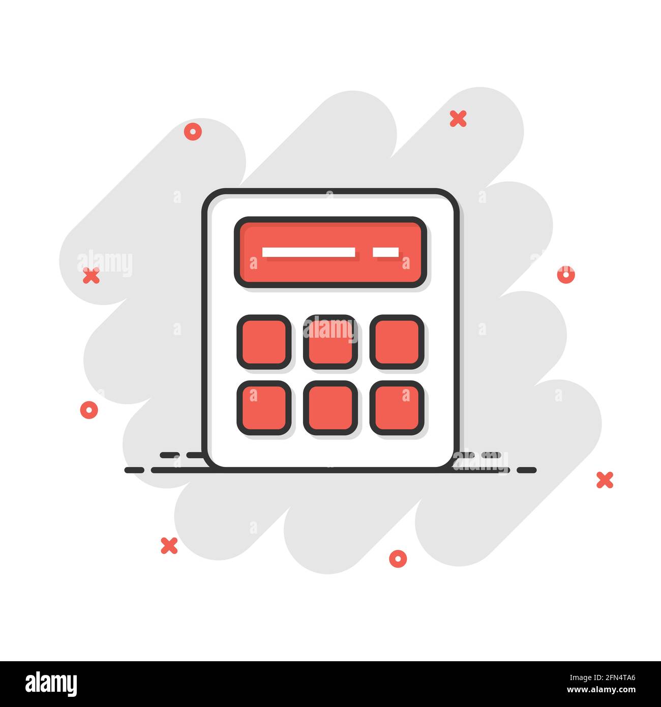 Calculator icon in comic style. Calculate cartoon vector illustration ...