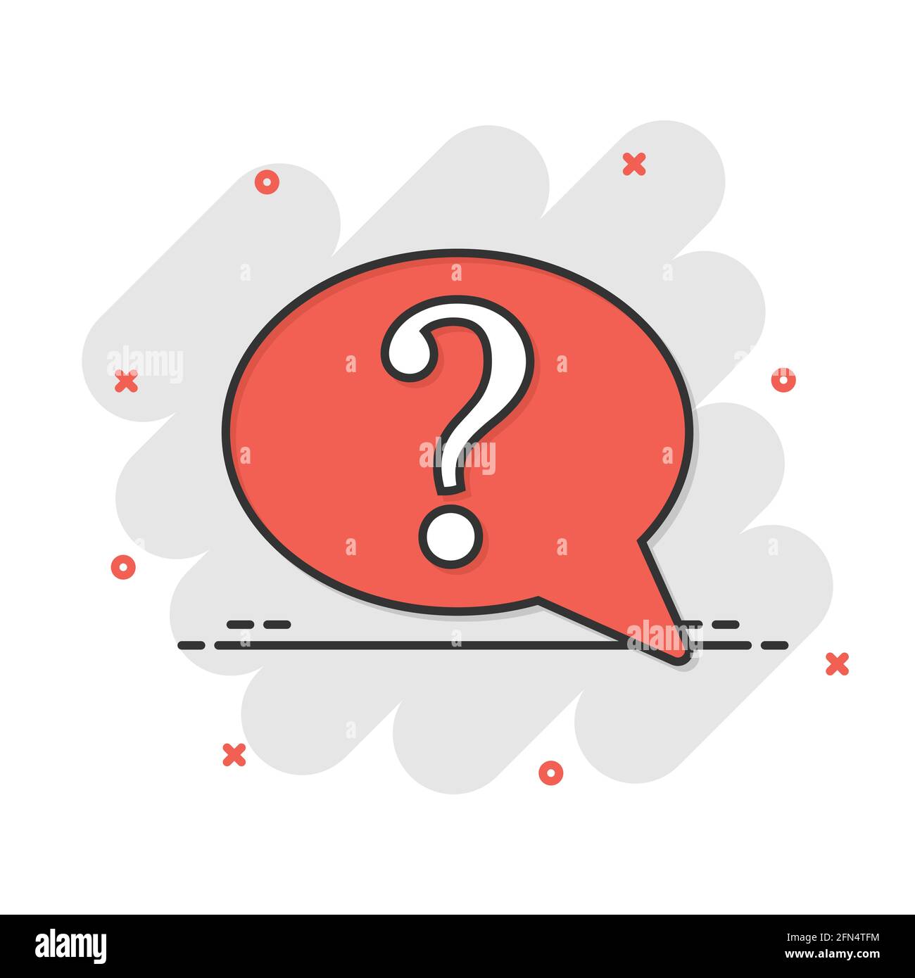 Question mark icon in comic style. Discussion speech bubble cartoon ...