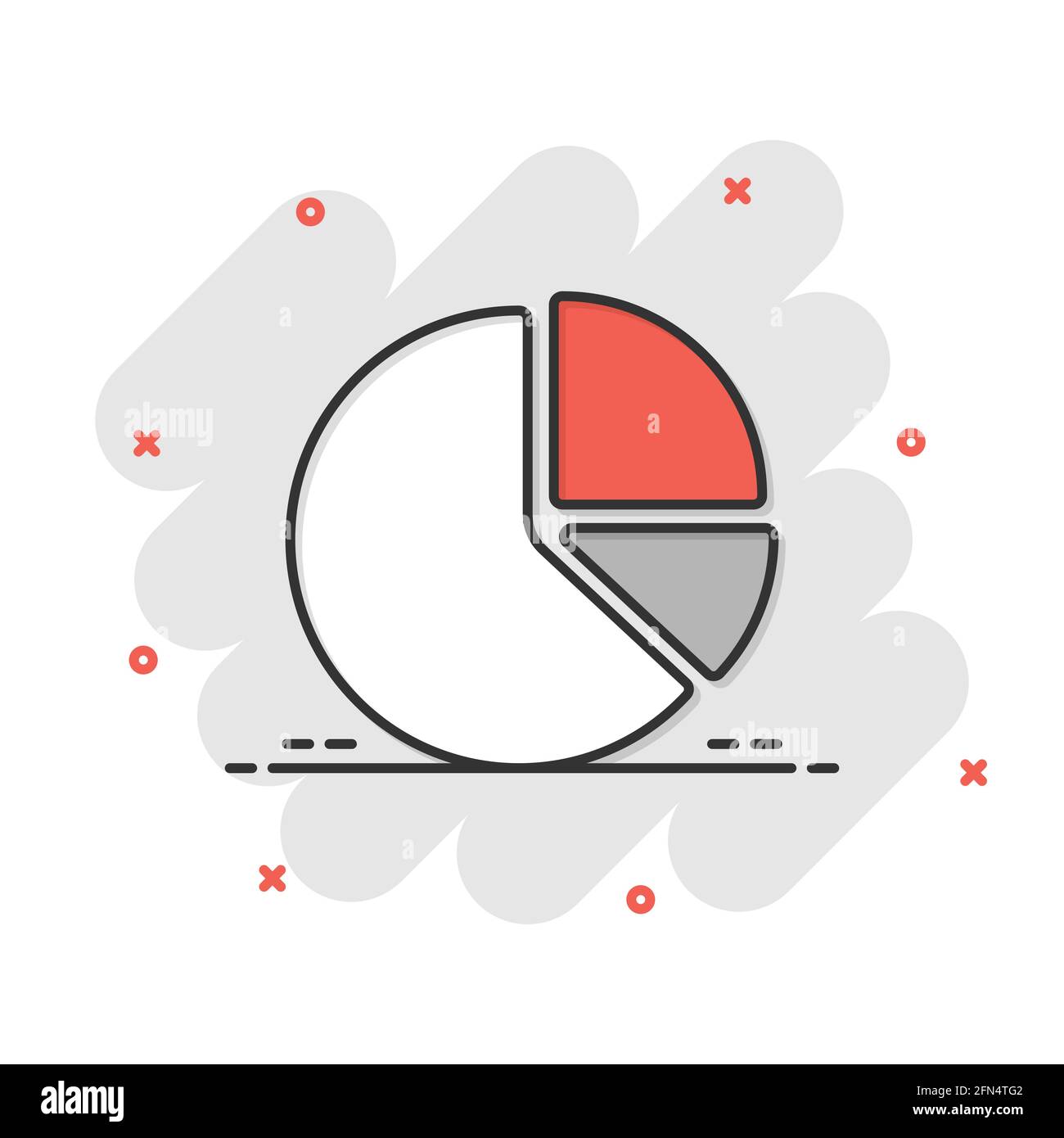 Chart icon in comic style. Diagram cartoon vector illustration on white ...