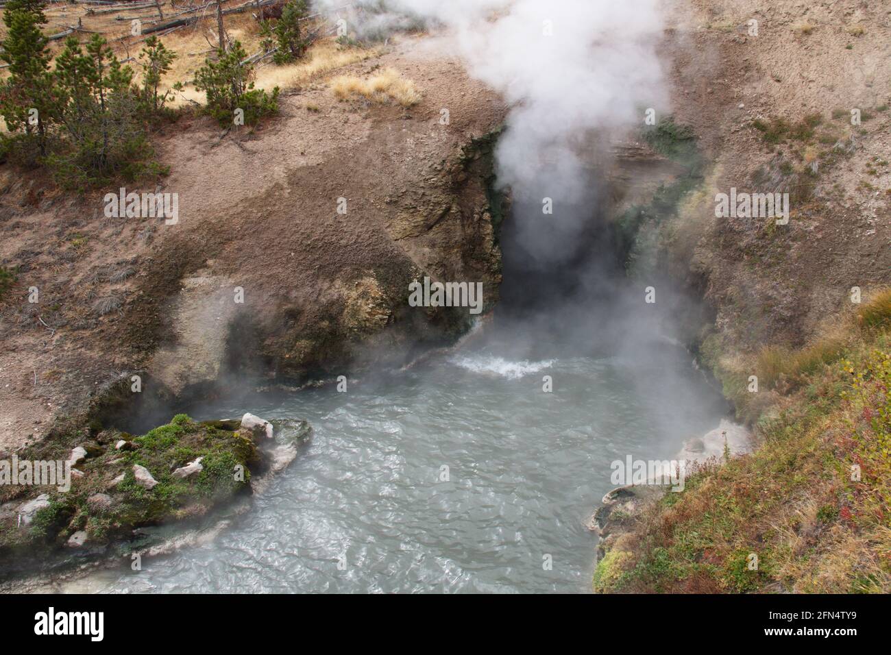 Dragons Mouth Spring in Mud Volcano Area in Yellowstone National Park ...