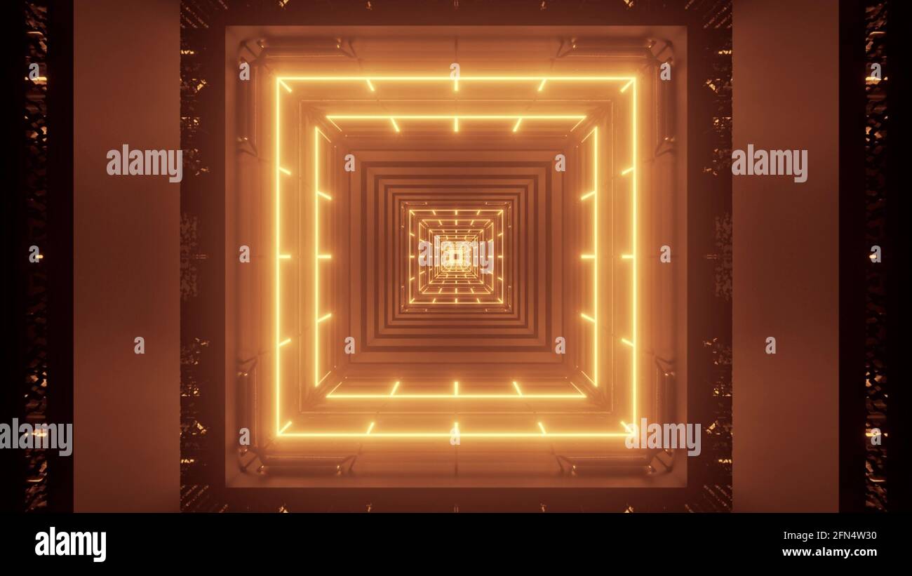 Golden square corridor 4K UHD 3D illustration Stock Photo - Alamy