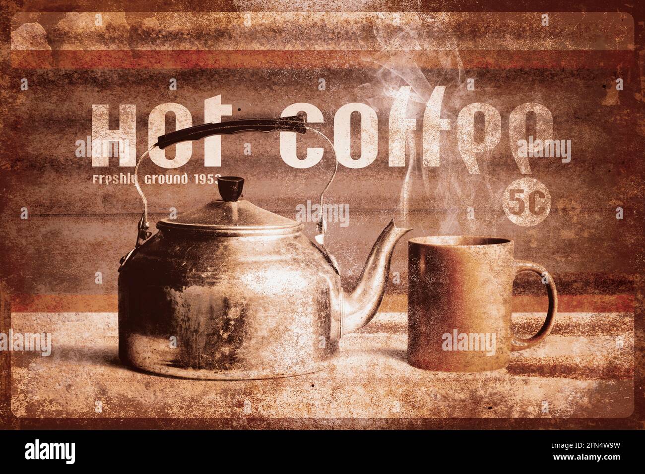 Retro Vintage Coffee Shop Sign High Resolution Stock Photography and ...