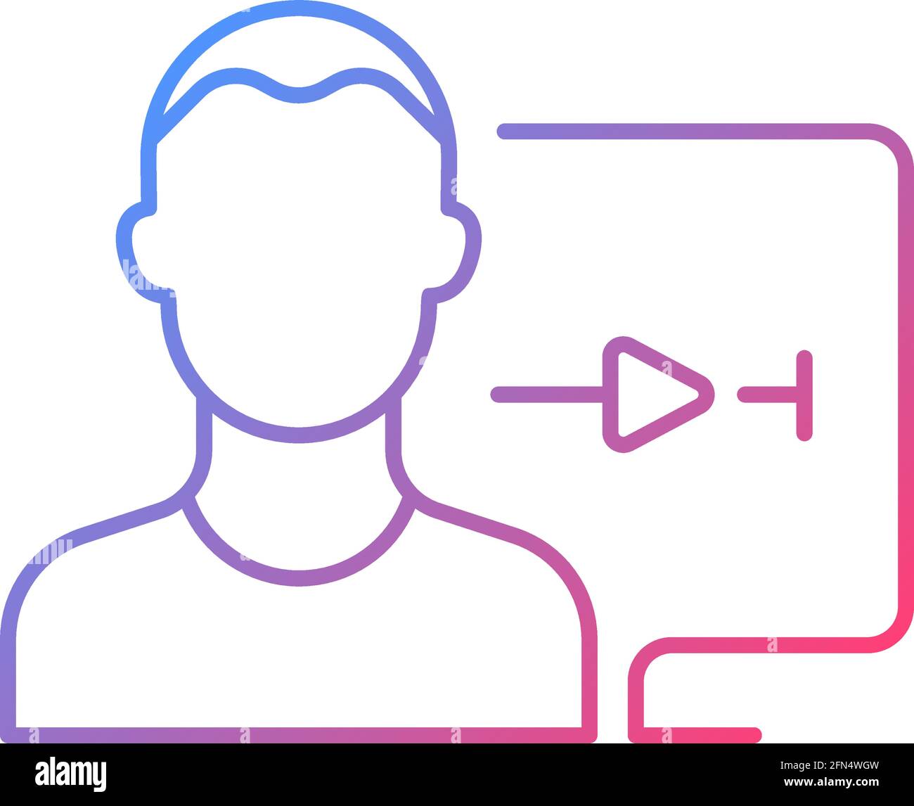 Streaming service user account gradient linear vector icon Stock Vector ...