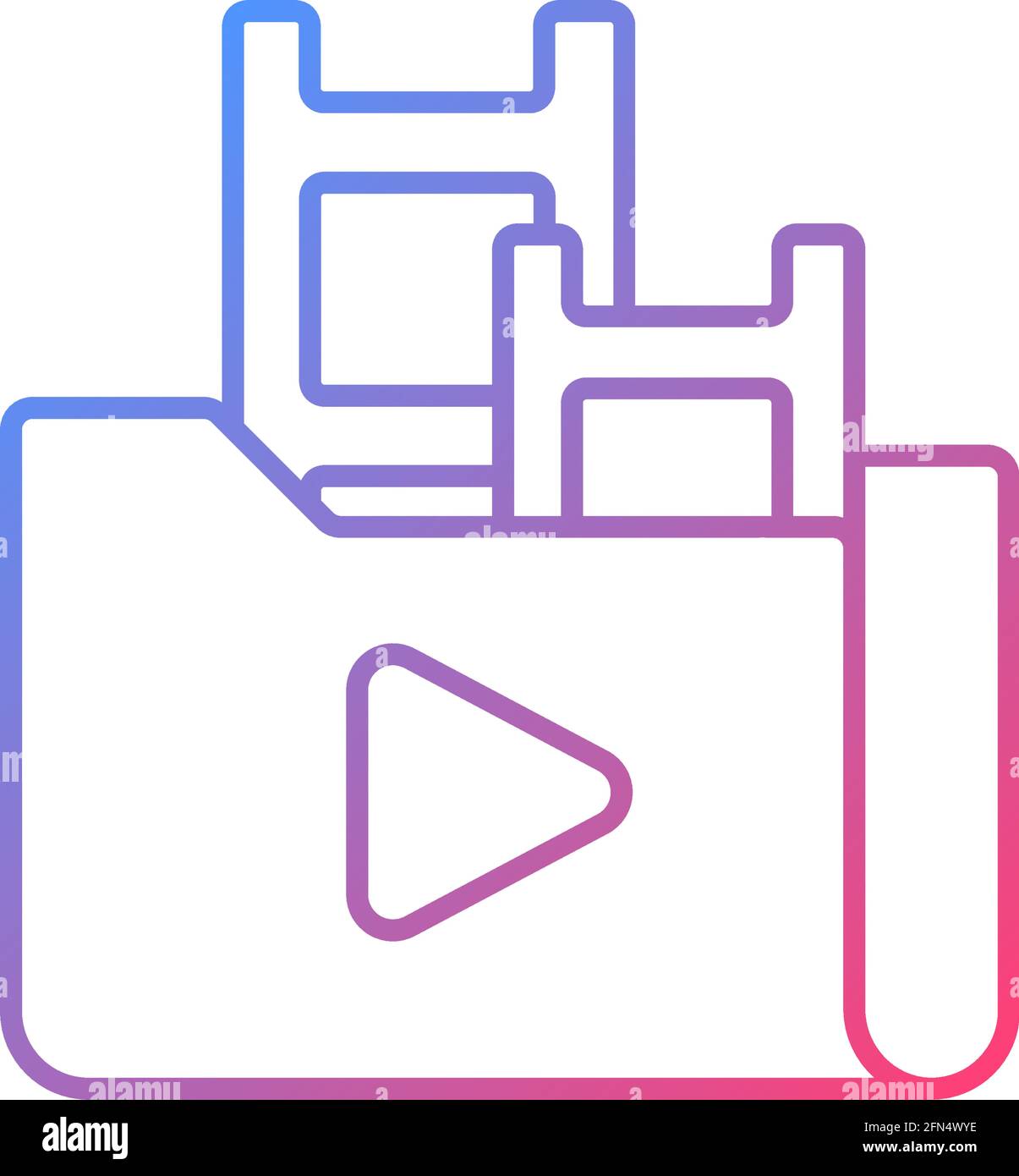 Streaming service library gradient linear vector icon Stock Vector ...