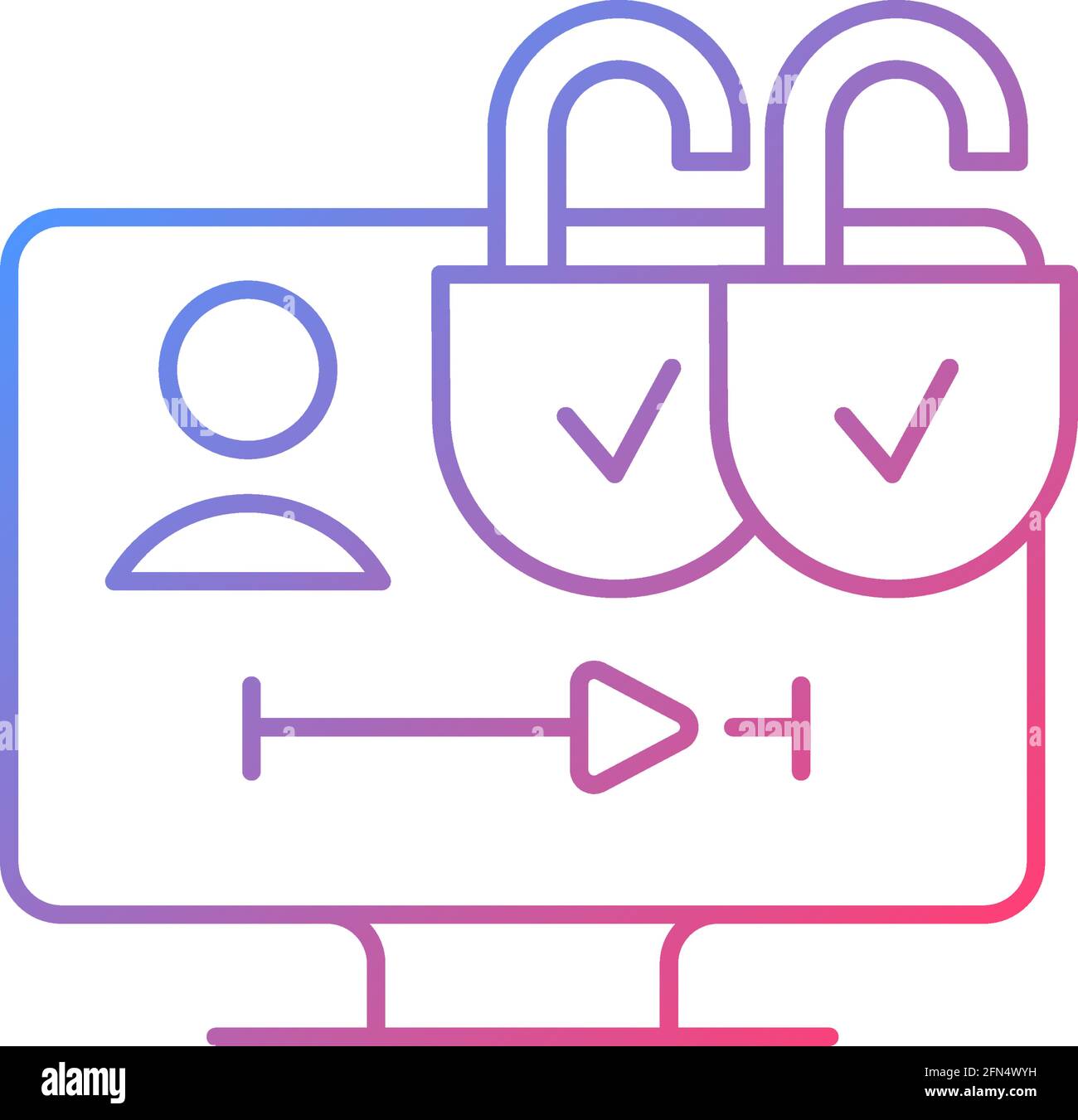 Multiple viewer profiles gradient linear vector icon Stock Vector Image ...