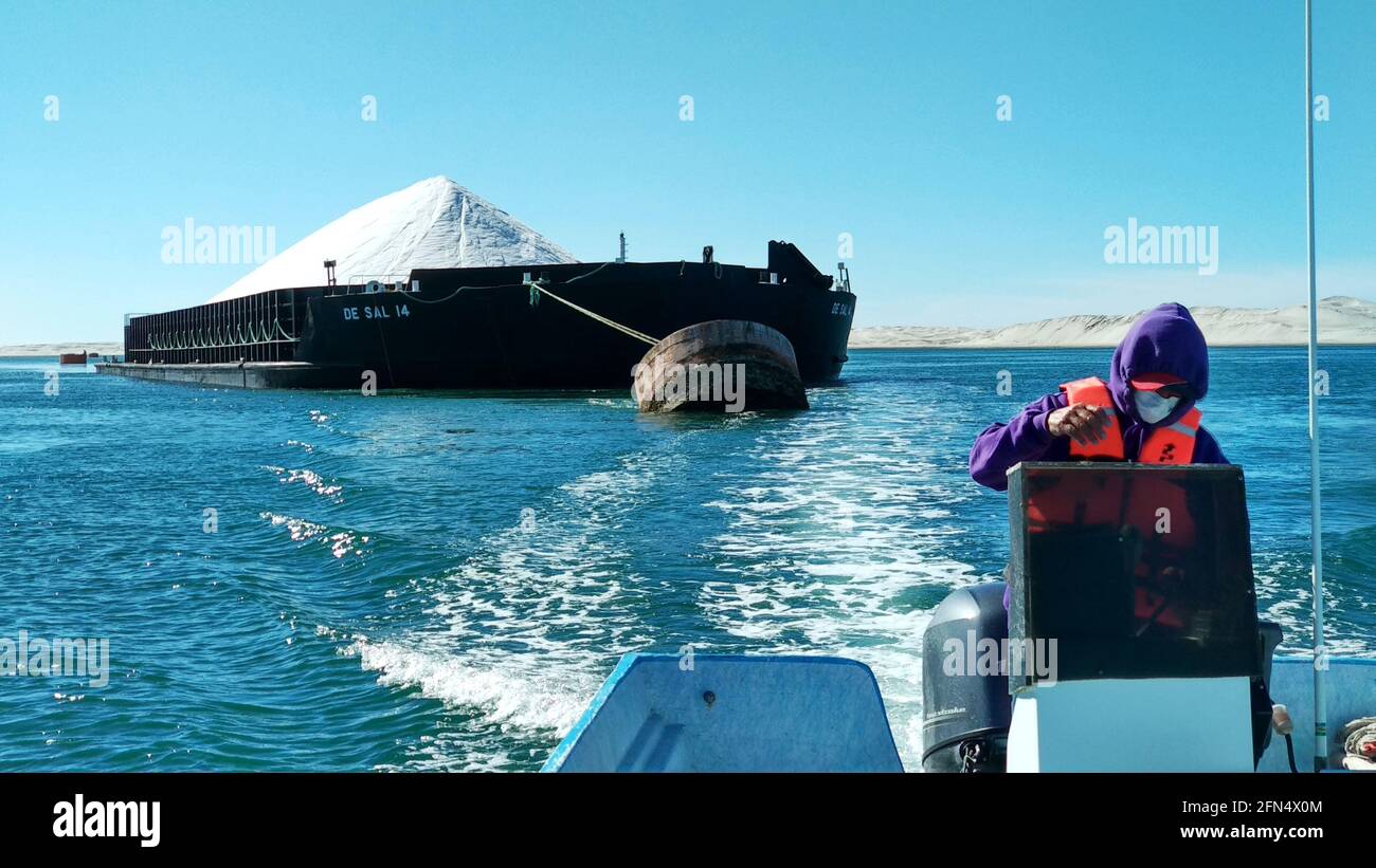 GUERRERO NEGRO, BAJA CALIFORNIA SUR, MEXICO - Jan 28, 2021: boat in ...