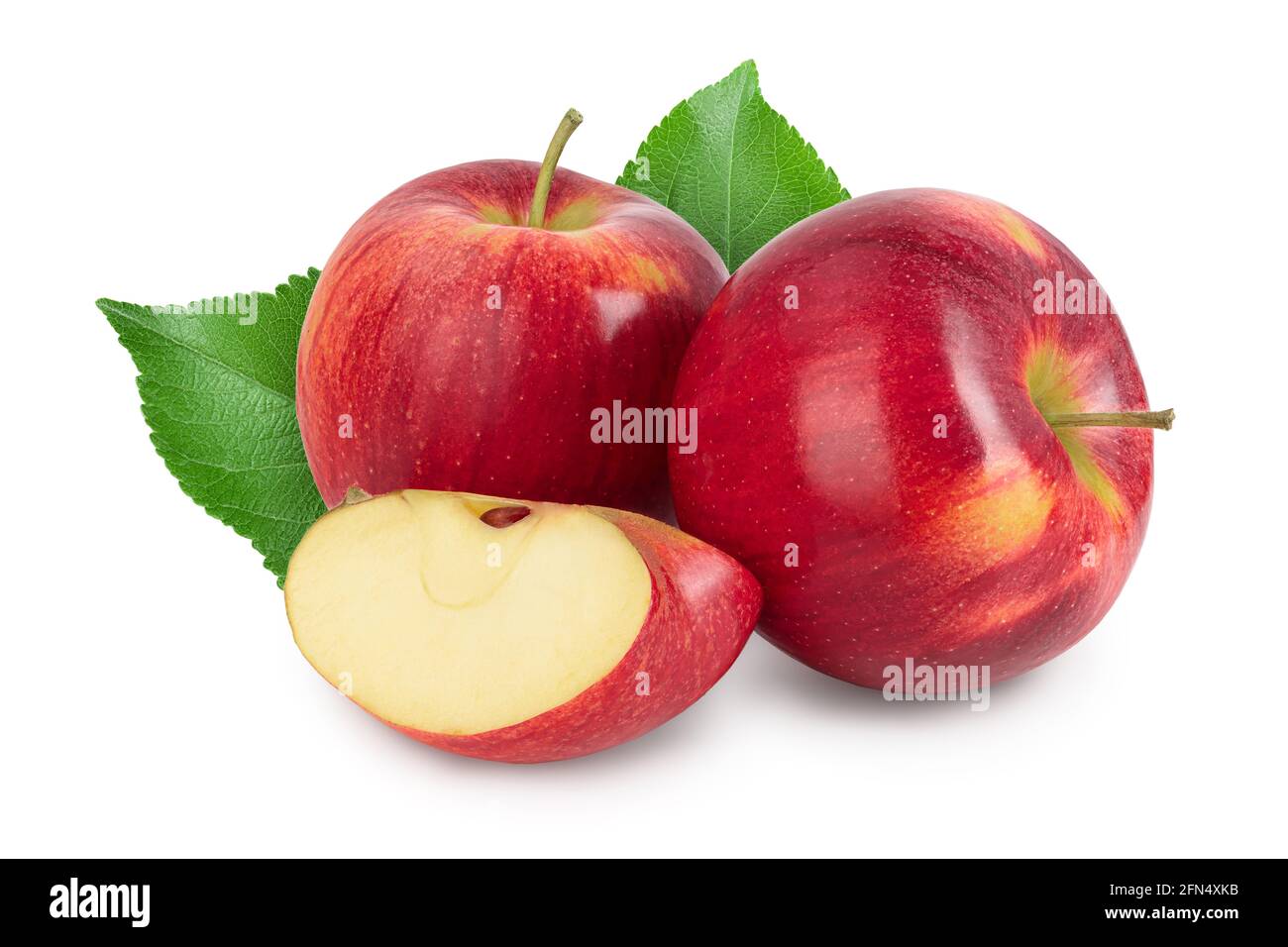 Red apple with slice isolated on white background with clipping path ...