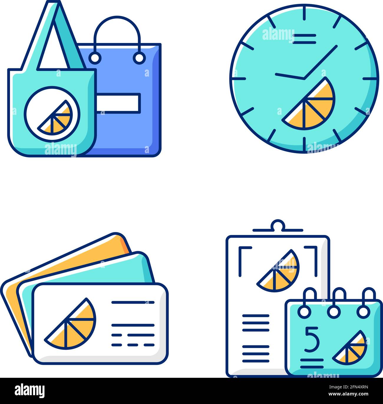 Company branding materials RGB color icons set Stock Vector Image & Art ...