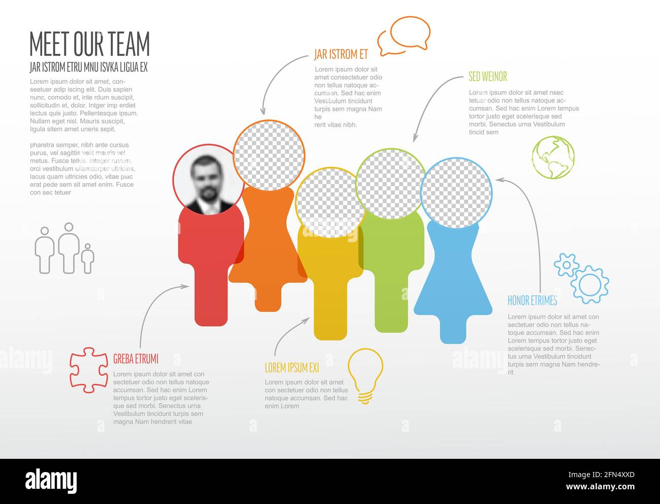 Company team presentation template with team profile photos ...